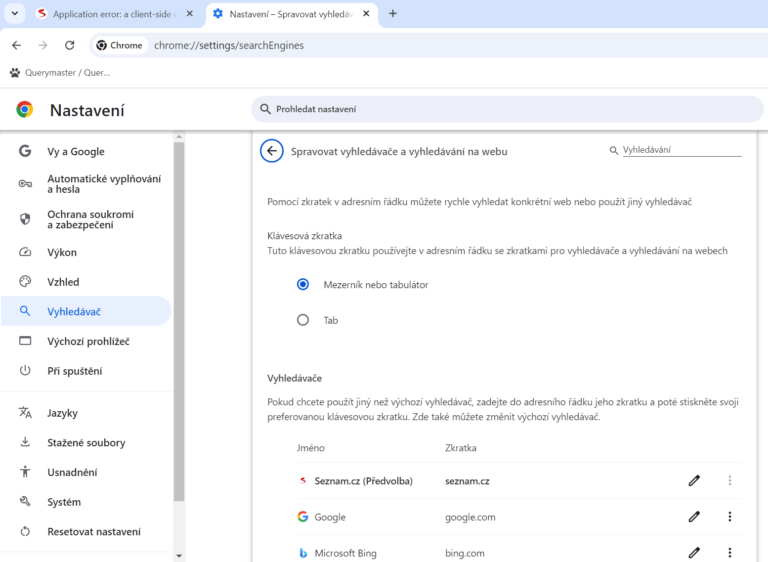 Nastavení výchozího vyhledávače - Google Chrome - Nápověda Seznam.cz ...